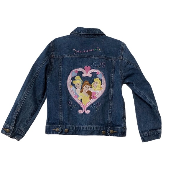 Disney | Jackets & Coats | Disney Princess Girls Jean Jacket Small ...